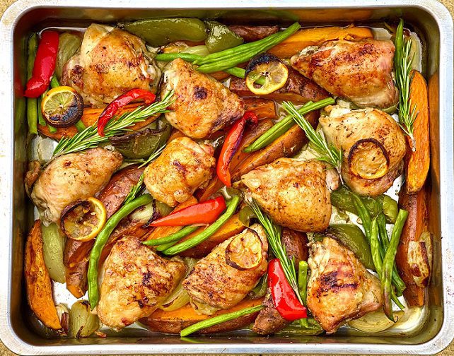 Sweet Potato And Lemon Chicken Tray Bake Five Dinners Meal Planner